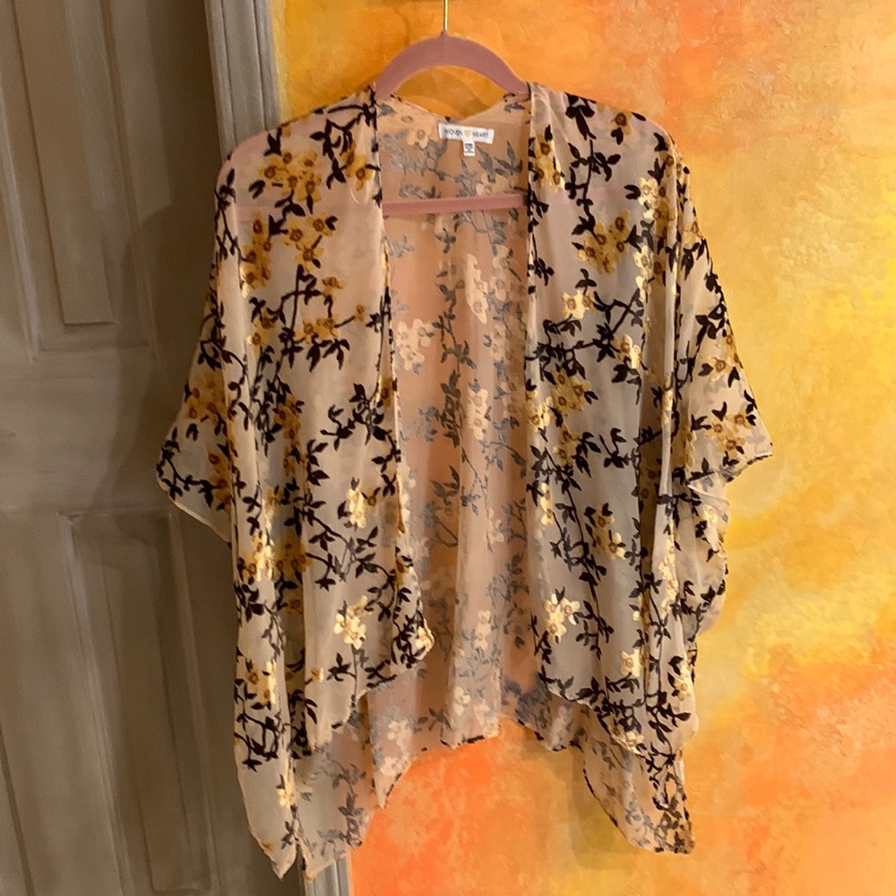 Woven Heart Short Duster With Yellow And Brown Velvet… - Gem